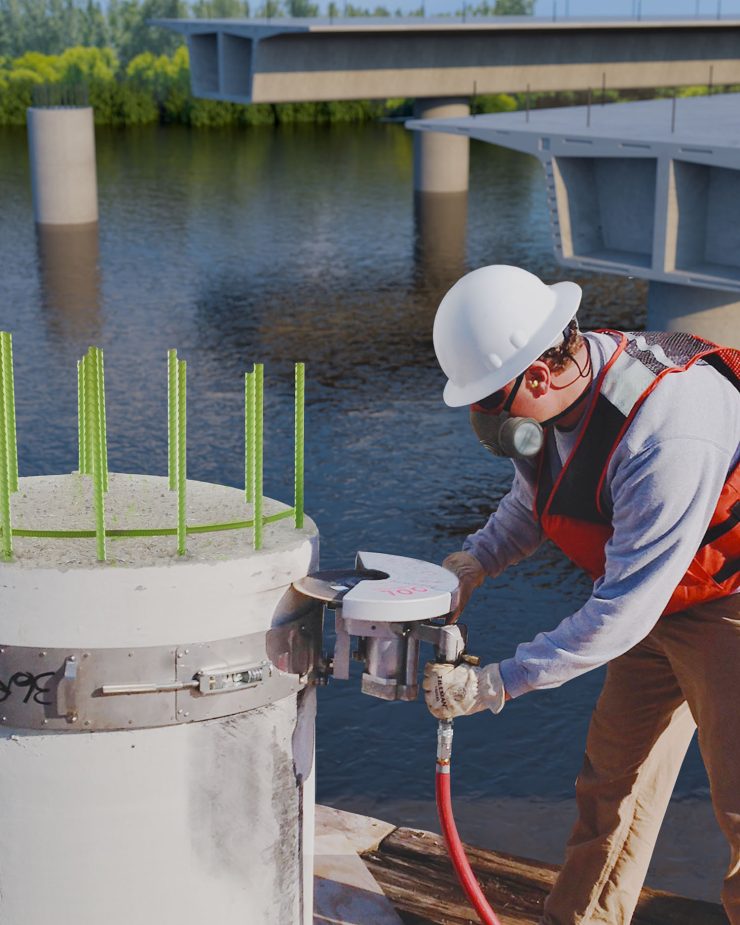 Concrete Piling Saw: Fully Supported by a Wraparound Track - Pile Buck ...